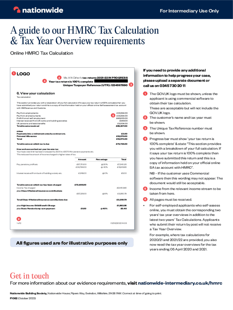 Fillable Online A guide to our HMRC Tax Calculation & Tax Year Overview ...