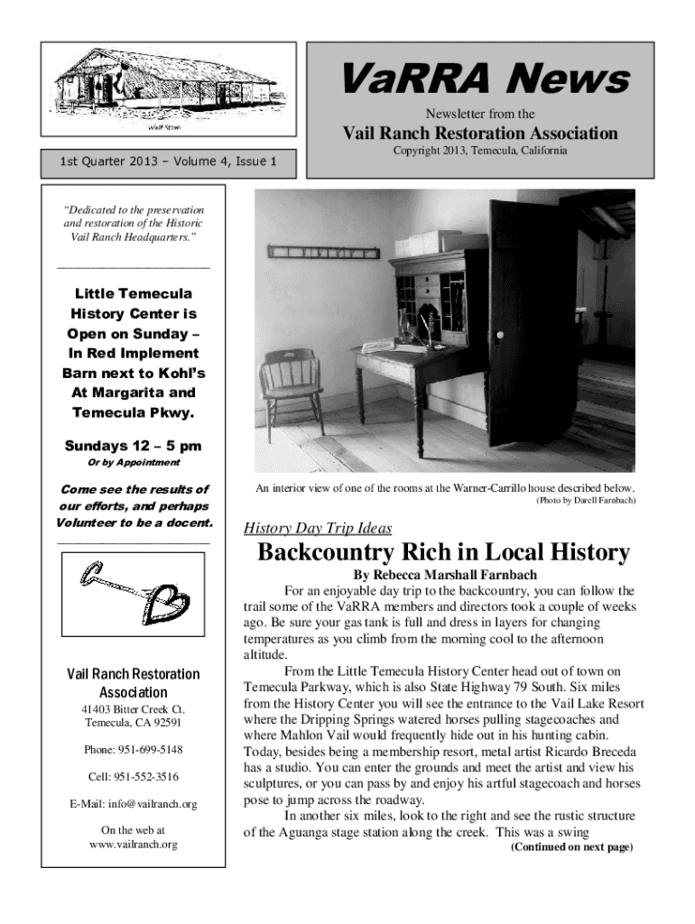 Fillable Online TEMECULA: Vail Ranch Headquarters restoration split ...