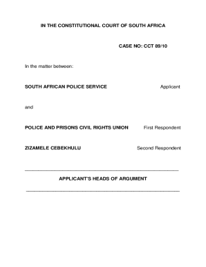 Fillable Online South African Police Service v Police and Prisons Civil ...
