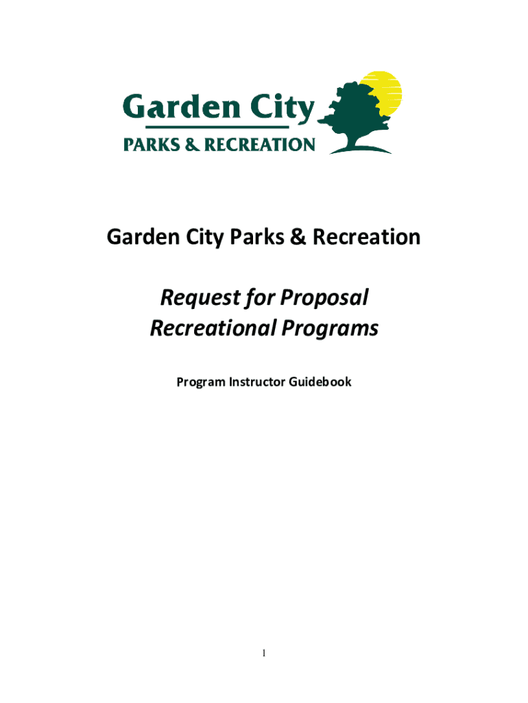 Fillable Online REQUEST FOR PROPOSAL RECREATION PROGRAMS Fax Email Print - pdfFiller