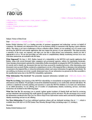 Fillable Online Radius Global Solutions LLC-Phone Call About AT&T Fax Email Print - pdfFiller