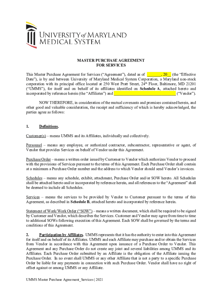 Fillable Online master-purchase-agreement--services. ... Fax Email ...