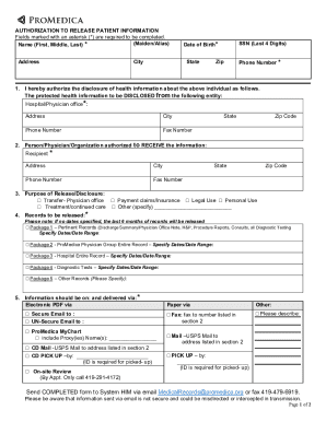 Fillable Online Authorization to release healthcare information Patient ...