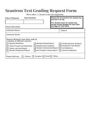 Fillable Online Scantron Grading Request Form Fax Email Print - pdfFiller