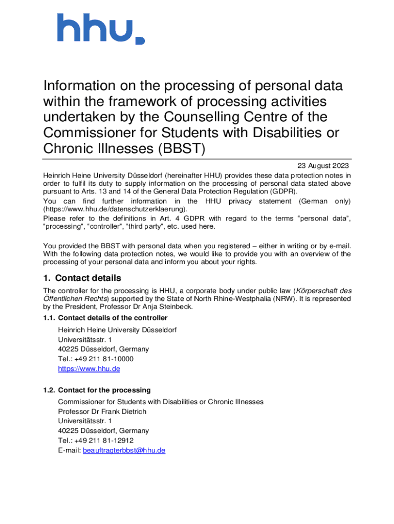 Fillable Online Data Protection Basis for lawful processing of personal ...