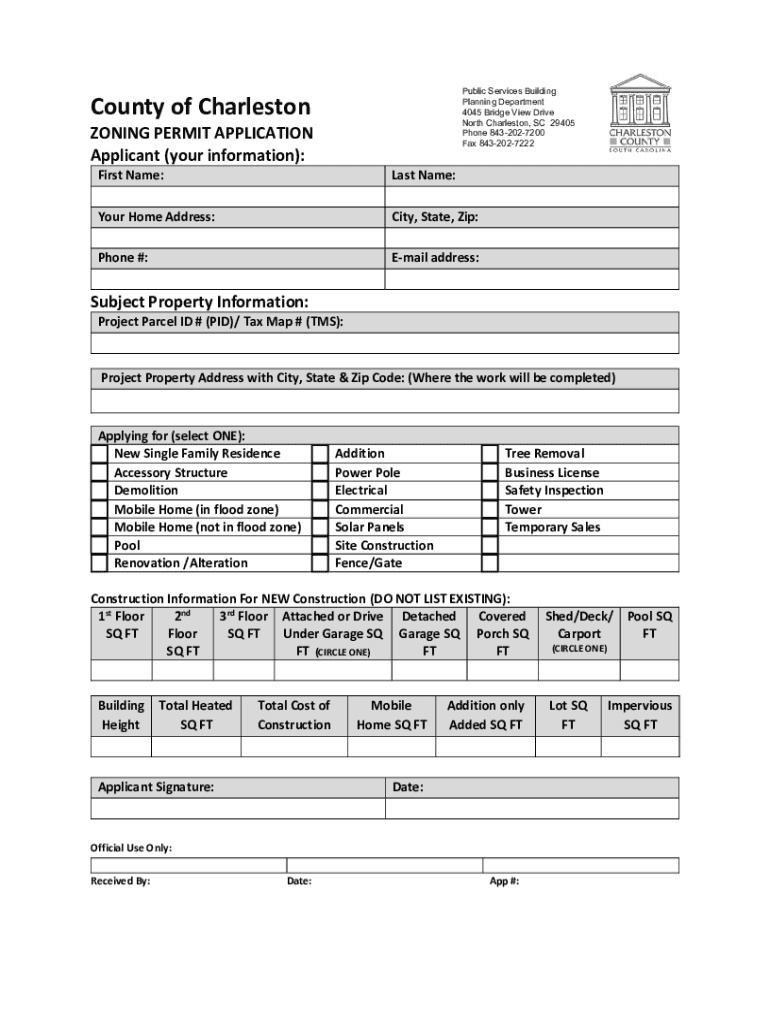 Fillable Online New Single Family Residential Construction Zoning Permit Checklist Fax Email ...