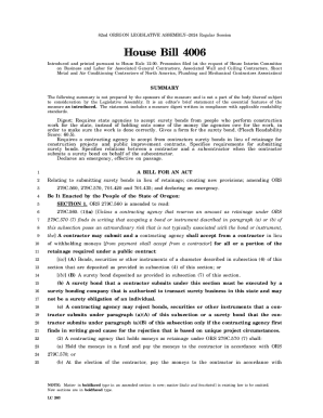 Fillable Online HB 4006 :: Oregon Legislature Bill Tracker Fax Email ...