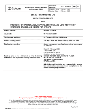 Fillable Online PROVISION OF MAINTENANCE, REPAIRS, SERVICES AND LOAD ...