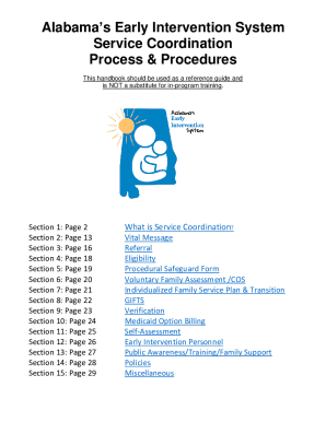 Fillable Online Alabama's Early Intervention System Service ...