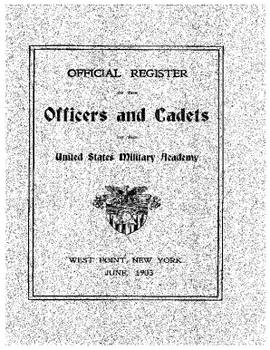 Fillable Online V1903 Official Register of the Officers and Cadets of ...