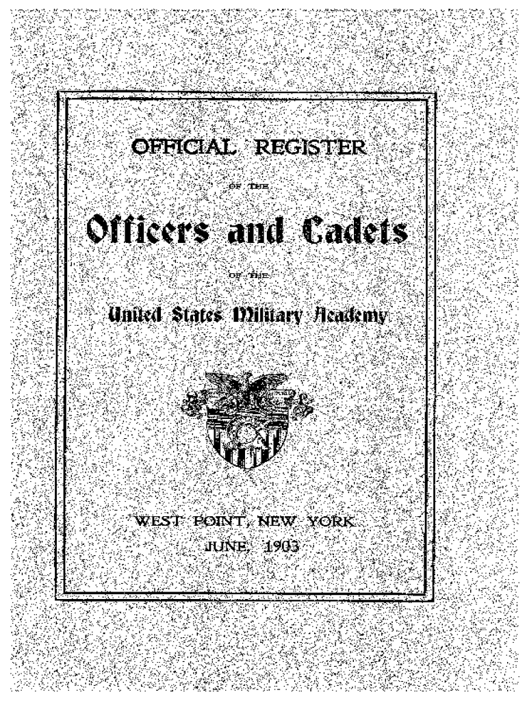 Fillable Online V1903 Official Register of the Officers and Cadets of ...