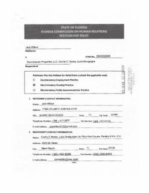 Fillable Online Template: Petition for Relief - TextBookDiscrimination ...