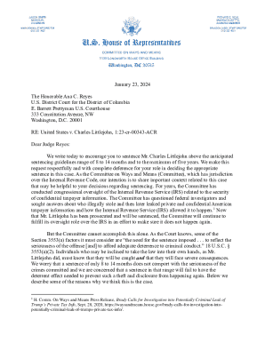 Fillable Online waysandmeans house Hon Ana C Reyes Judge, United States ...