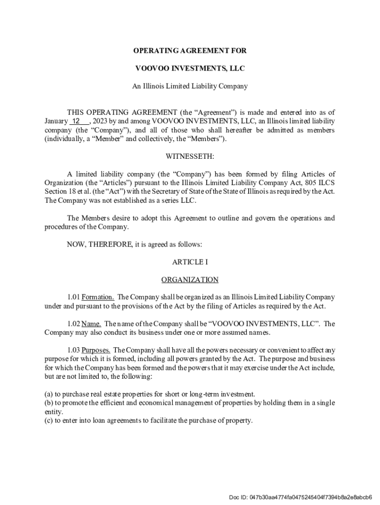 Fillable Online Operating Agreement Sample Contracts Fax Email Print ...