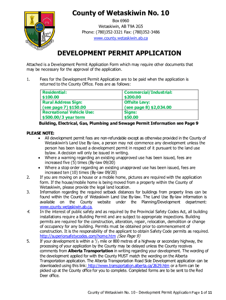 Fillable Online Permit to Construct Form (PDF) - County of Wetaskiwin ...