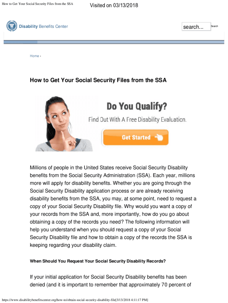Fillable Online How to Get Your Social Security Files from the SSA Fax ...