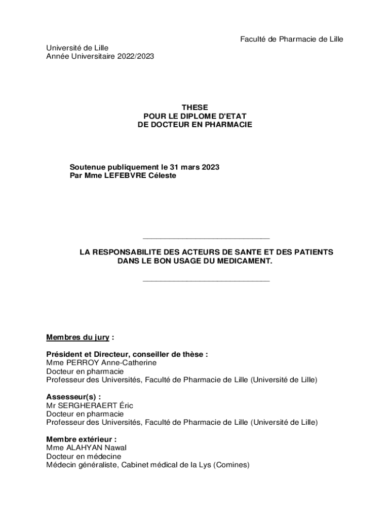 Remplissable En Ligne THESE pour le DIPLME DETAT DE DOCTEUR EN ...