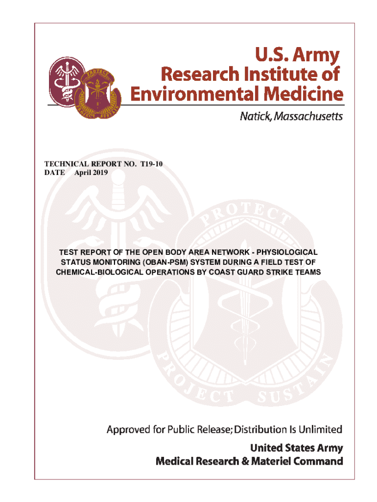 Fillable Online Test Report of the Open Body Area Network Physiological ...