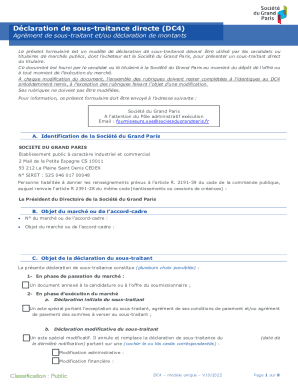 Remplissable En Ligne Tout savoir sur le formulaire DC4 de dclaration de sous- ... Fax Email ...