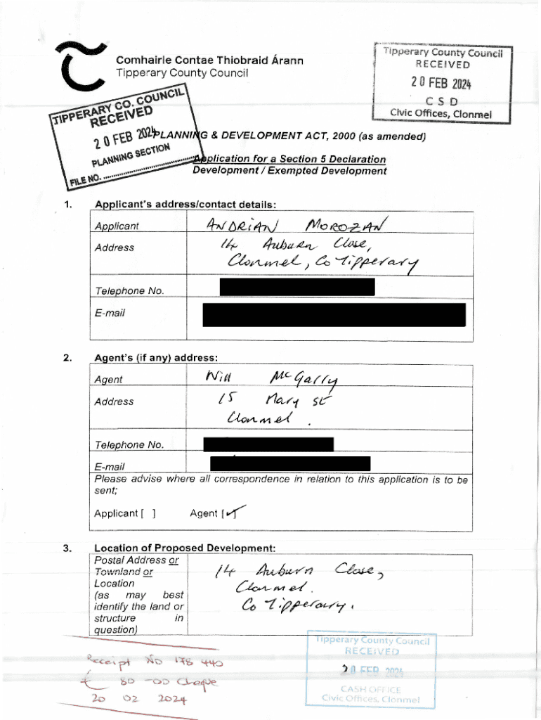 Fillable Online Planning & Development Act 2000, as amended Fax Email ...