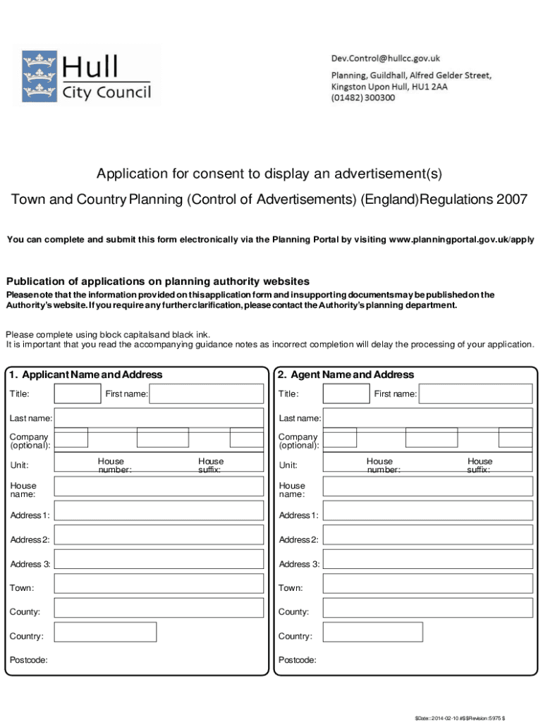 Fillable Online Free fillable Full Planning Permission And Advertisement ... Fax Email Print ...