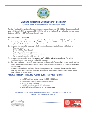 Fillable Online Non-Resident Railroad Parking Permits: Stewart Manor ...