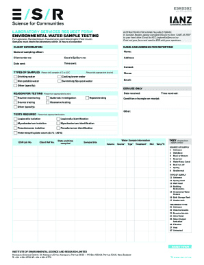 Fillable Online Well Water Analysis Request Form Fax Email Print ...