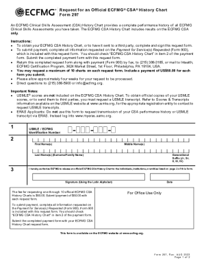 Fillable Online Request for an Official ECFMG CSA History Chart Form ...