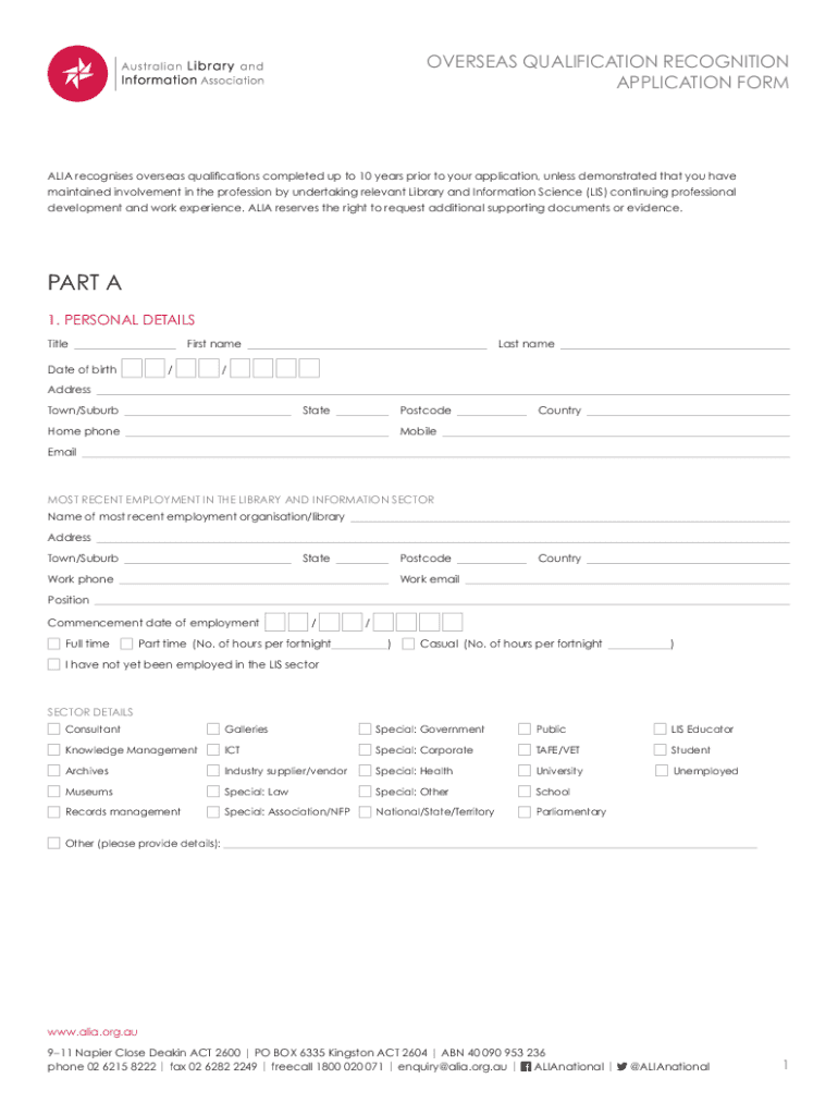Fillable Online Overseas Qualification Recognition Application form Fax Email Print - pdfFiller