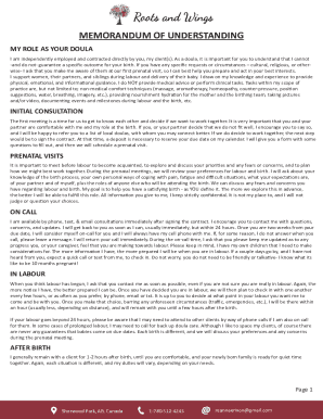 Fillable Online Doula Contract Template - Fill Online, Printable ...