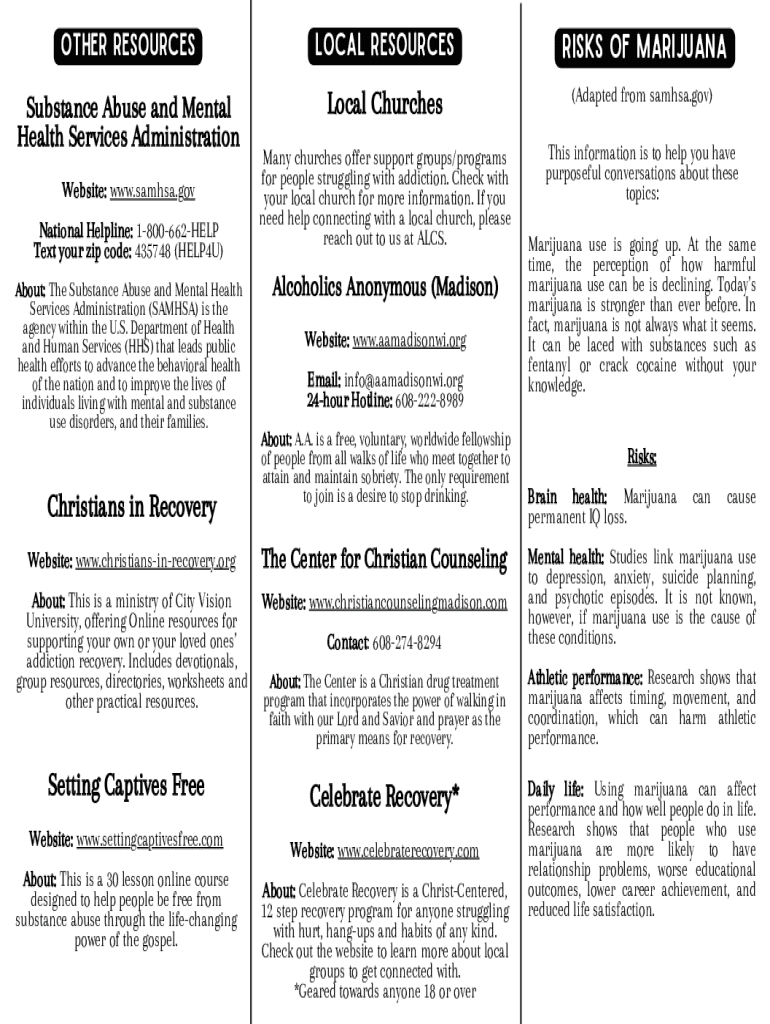 Fillable Online Find a support group for mental health, drugs, alcohol ...