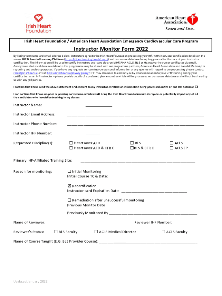 Fillable Online heartsaver & cfr community instructor course ...