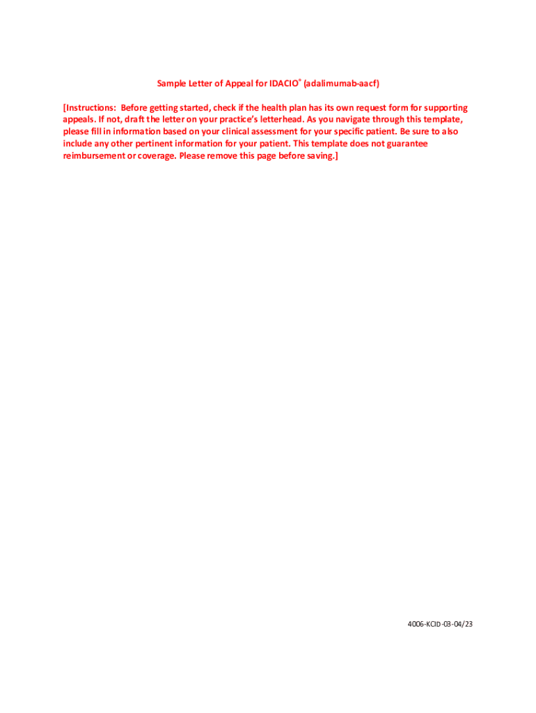 Fillable Online Appeal Letters Doc Template Fax Email Print - pdfFiller