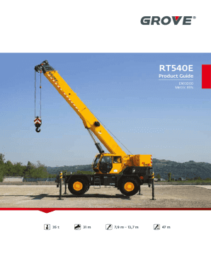 Completable En línea Grove RT540E Crane Overview and Specs Fax Email ...