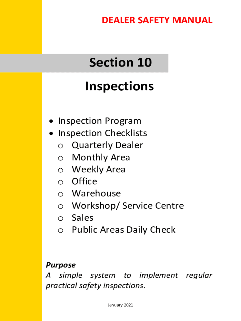 Fillable Online AUTOMOTIVE SHOP SAFETY MONTHLY INSPECTION ... Fax Email ...