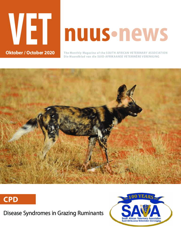 Fillable Online Journal of the South African Veterinary Association ...