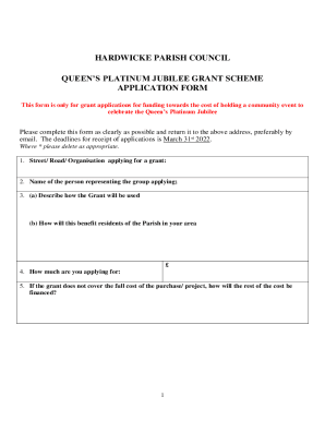 Fillable Online QUEENS PLATINUM JUBILEE GRANT SCHEME APPLICATION FORM ...