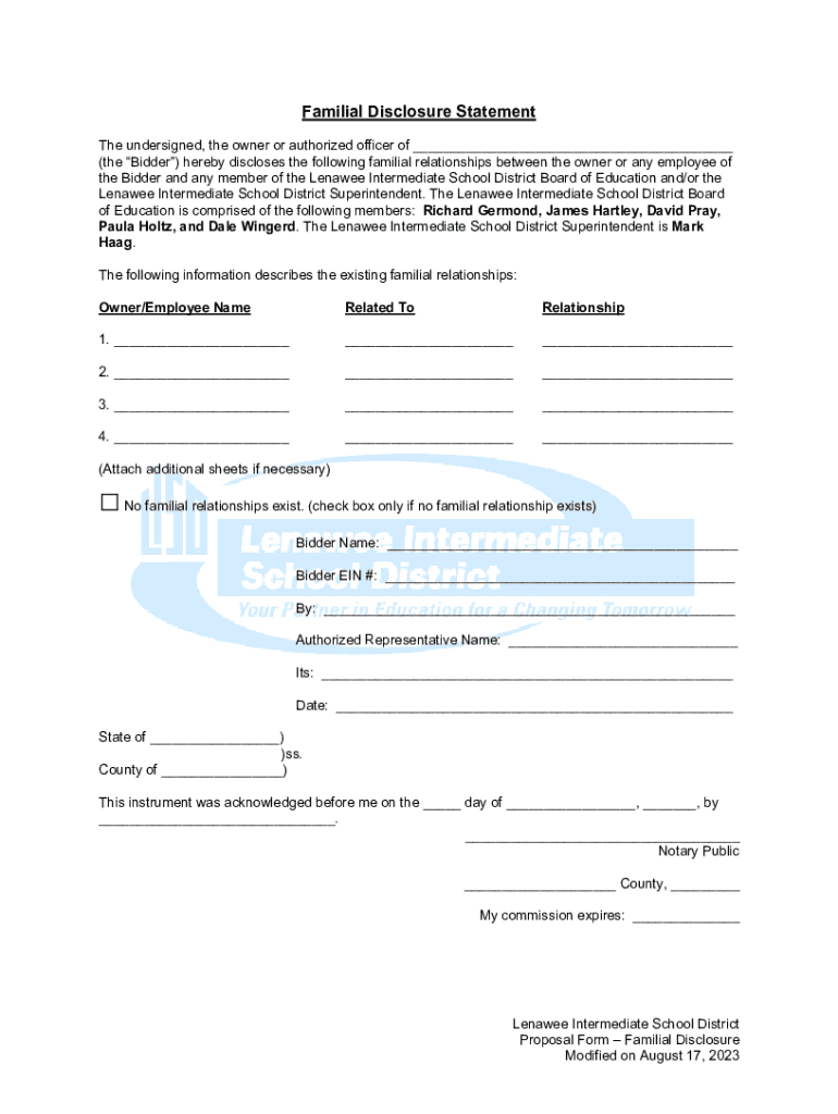 Fillable Online 2-154-015 Familial relationships - Disclosure required. Fax Email Print - pdfFiller