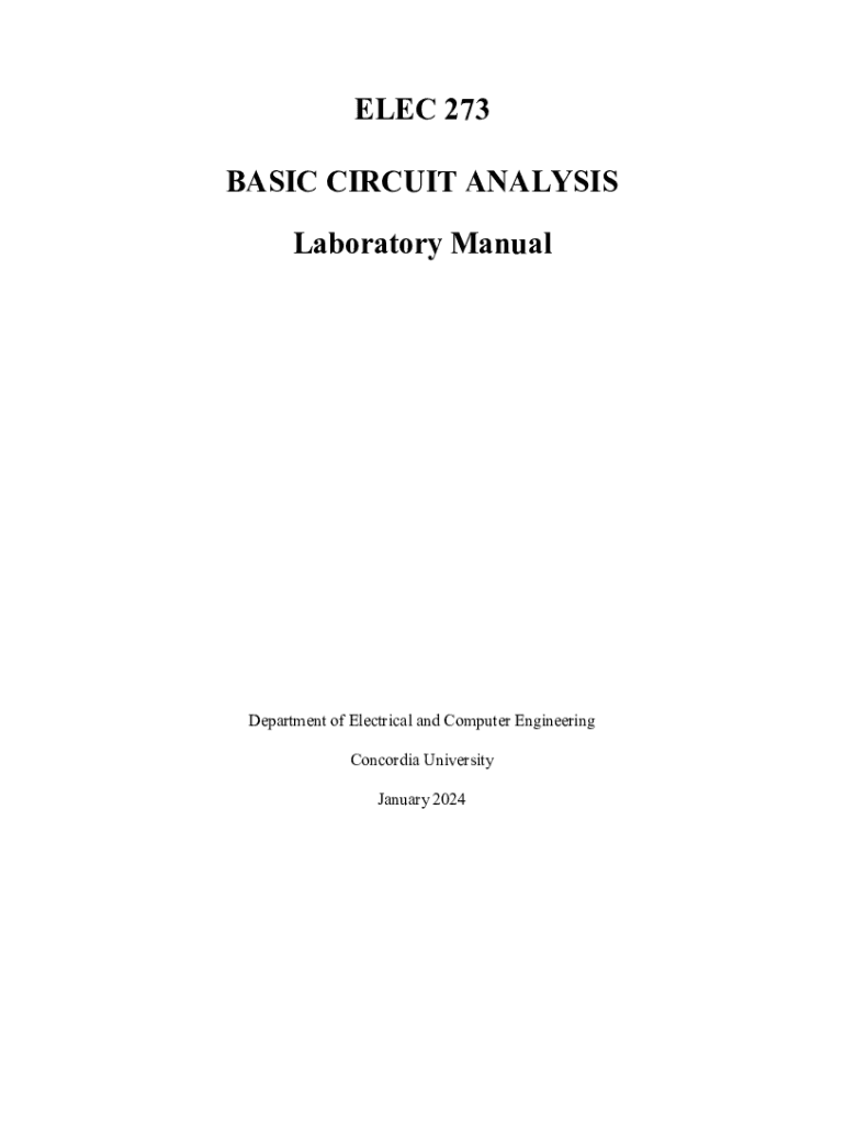 Fillable Online users encs concordia Solved This is ELEC 273, Basic Circuit Analysis, please Fax ...