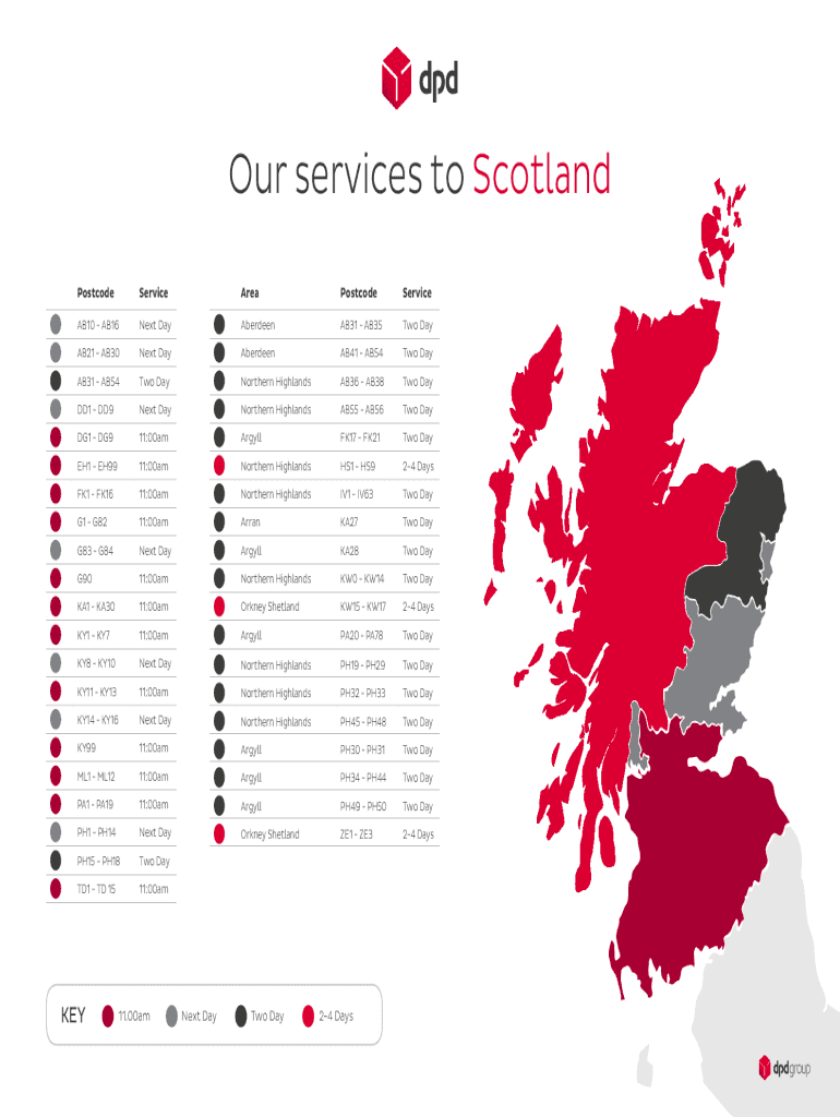 Fillable Online Our services to Scotland Fax Email Print - pdfFiller