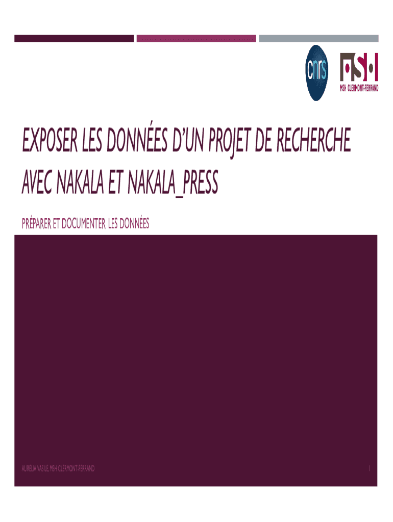 Remplissable En Ligne Exposer les donnes d'un projet de recherche avec NAKALA ... Fax Email ...