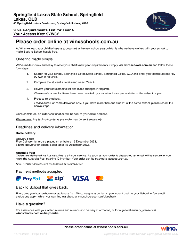 Fillable Online springfieldlakesss eq edu Springfield Lakes State ...