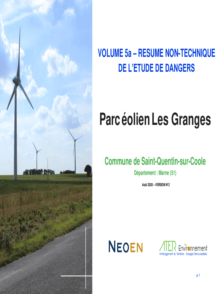 Remplissable En Ligne VOLUME 5a RESUME NON-TECHNIQUE Fax Email Imprimer ...