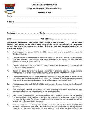 Fillable Online Arts and crafts 2024 tender form Fax Email Print ...