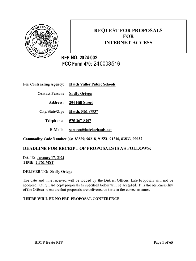 Fillable Online RFP NO: 2024-002 FCC Form 470: 240003516 - Connect Suite Fax Email Print - pdfFiller