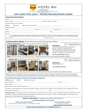 Fillable Online GAC-MAC-PEG 2024 - ROOM RESERVATION FORM Fax Email ...