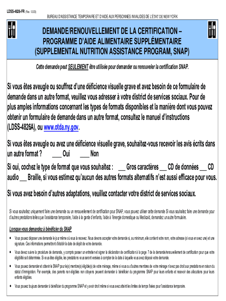 Remplissable En Ligne otda ny LDSS-4826-FR-SUPPLEMENTAL NUTRITIONAL ...