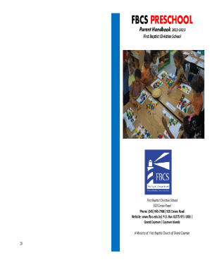 Fillable Online fbcs edu FBCS PRESCHOOL - First Baptist Christian ...