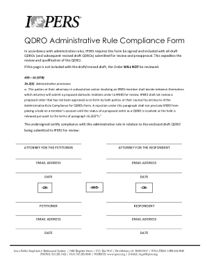 Fillable Online QDRO Administrative Rule Compliance Form Fax Email ...
