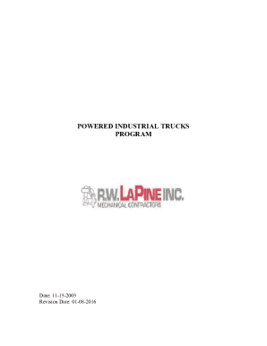 Fillable Online Powered Industrial Truck Program (PIT) Approved by Fax ...